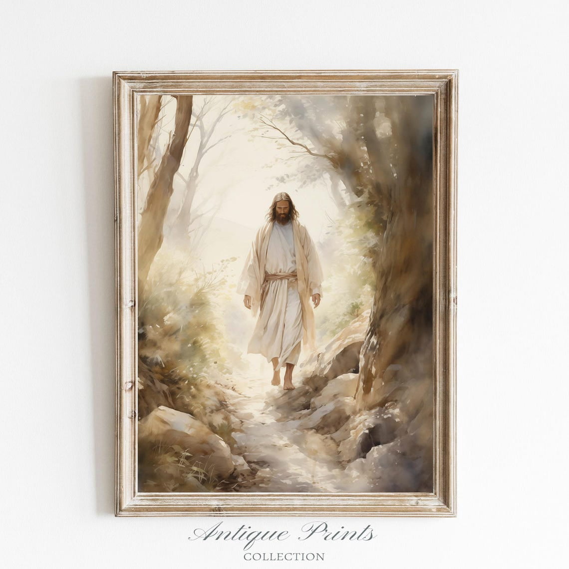 Jesus Wall Art, Christian Art Print, Neutral Jesus, Cottage Decor ...