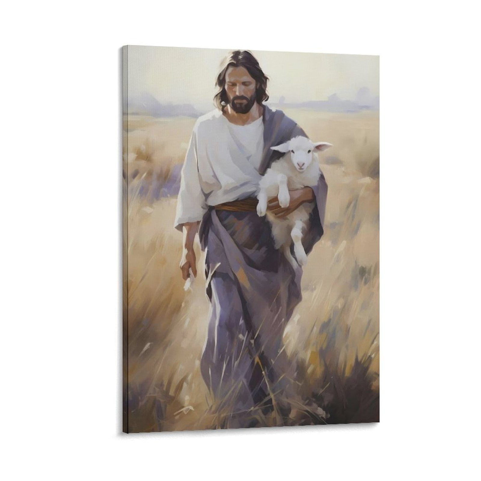 Jesus Wall Art Jesus And The Lost Lamb Canvas Painting Good Shepherd ...