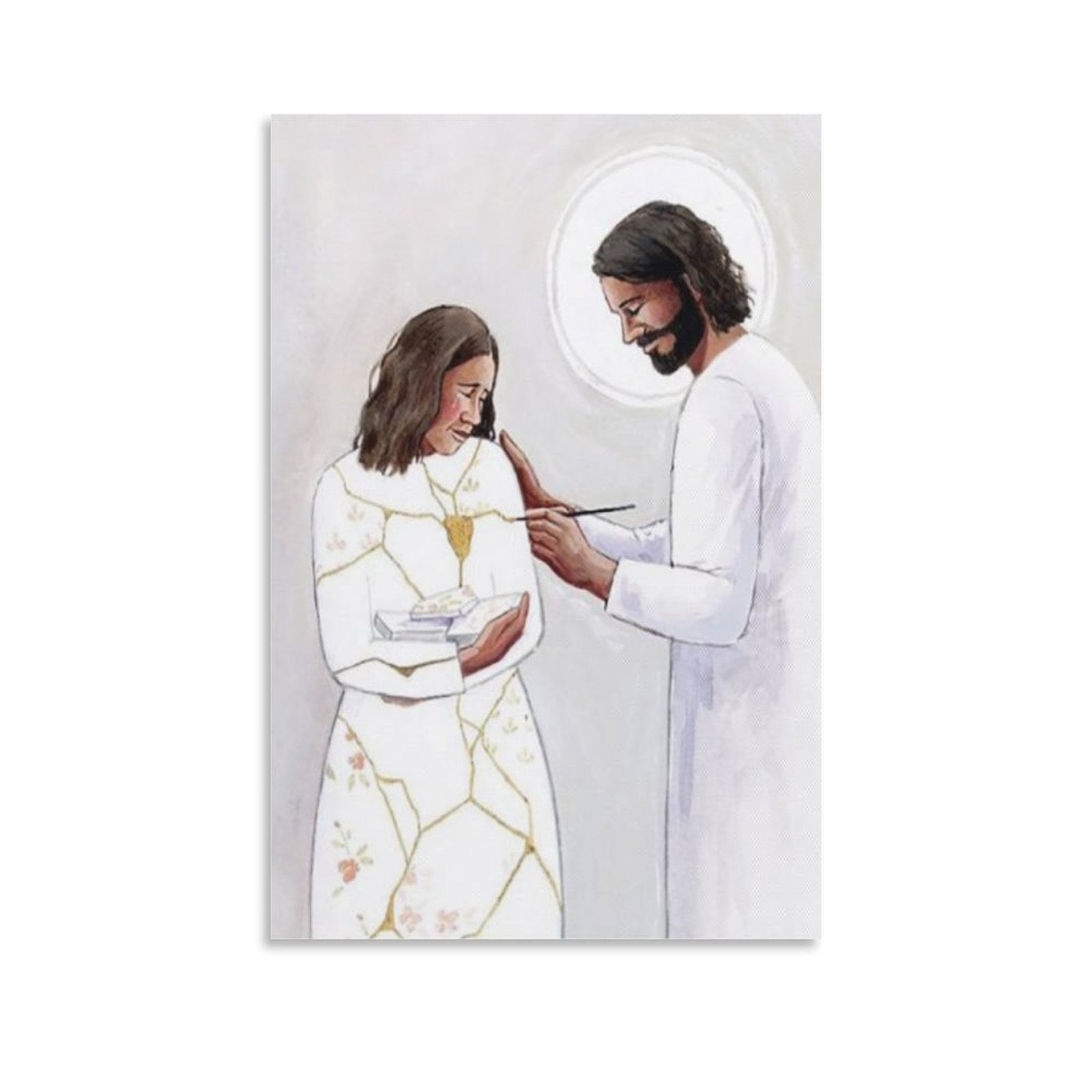 Jesus Wall Art Jesus And Woman Healing The Broken Canvas Wall Art ...