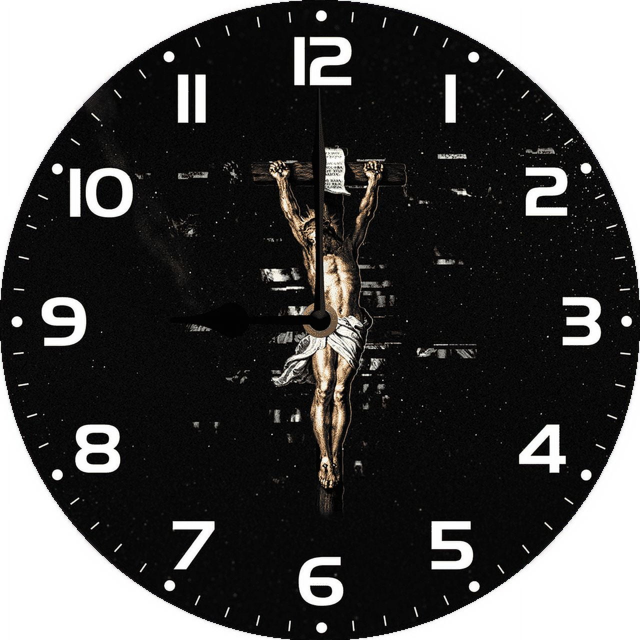 Jesus Wall Clock 10 Inch Silent Non-Ticking Home Kitchen Decor, Battery ...