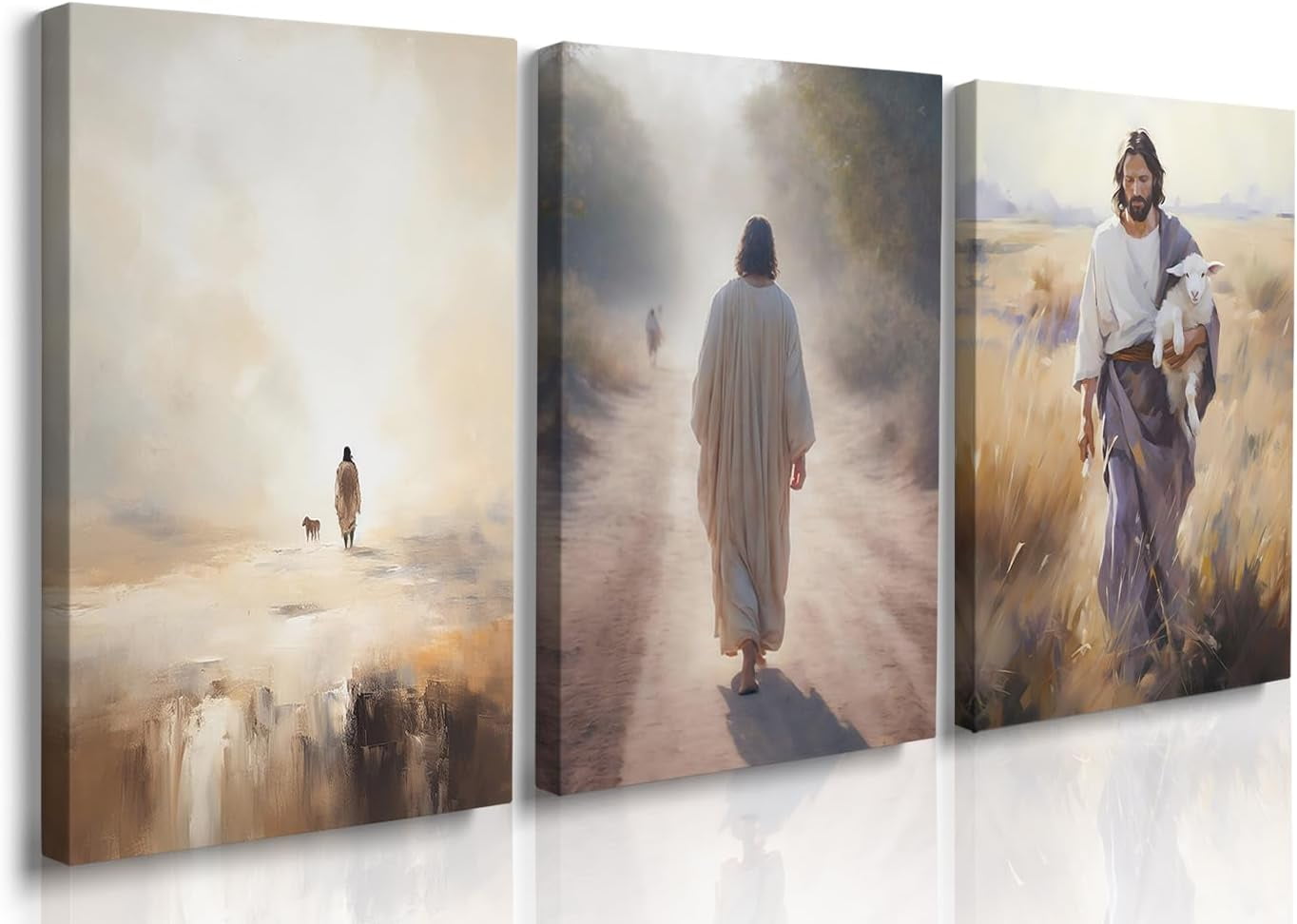 Jesus Wall Decor Jesus and Lamb Wall Art Framed Canvas Christian ...