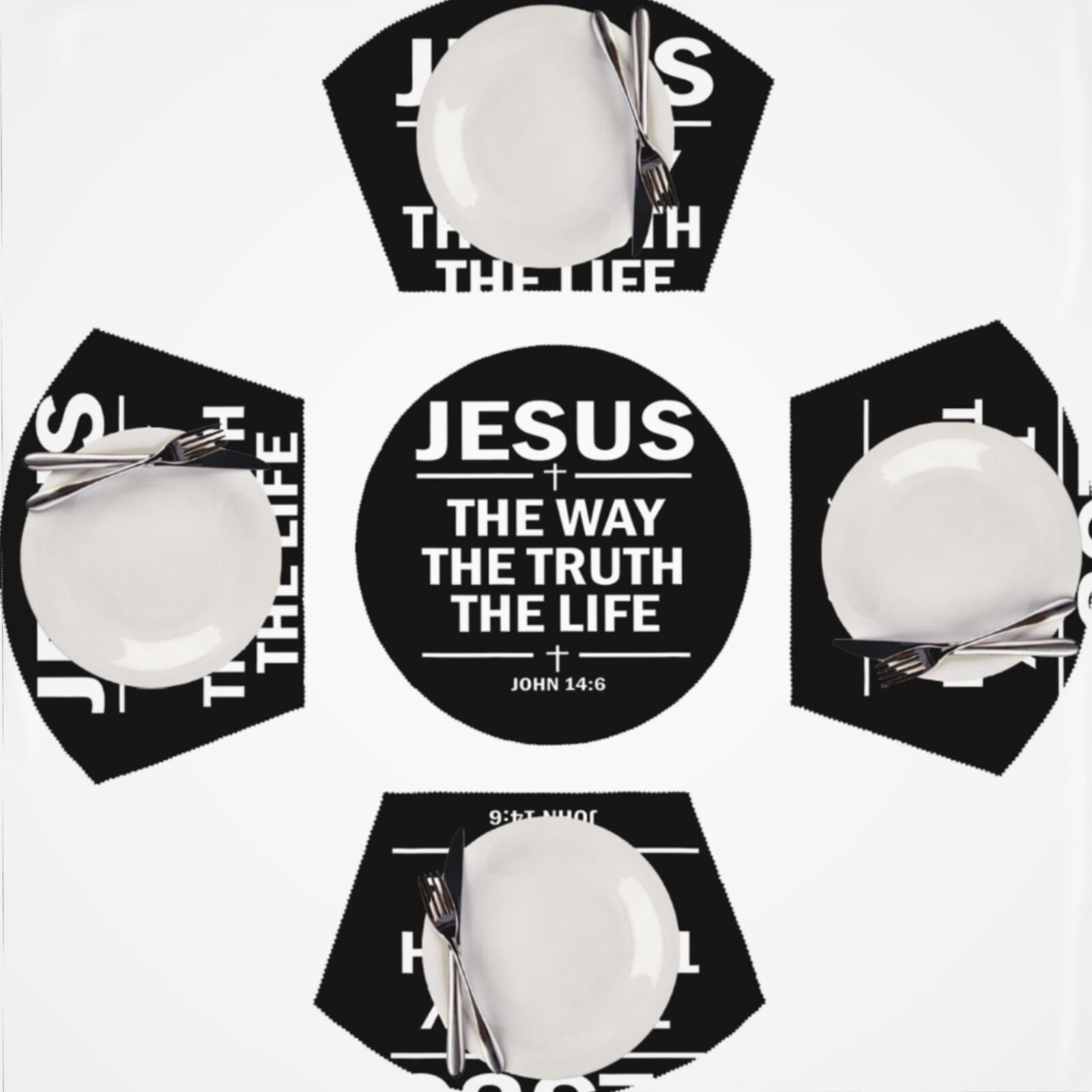 Jesus Is The Way The Truth And The Life Round Table Placemats Set Of 5 ...