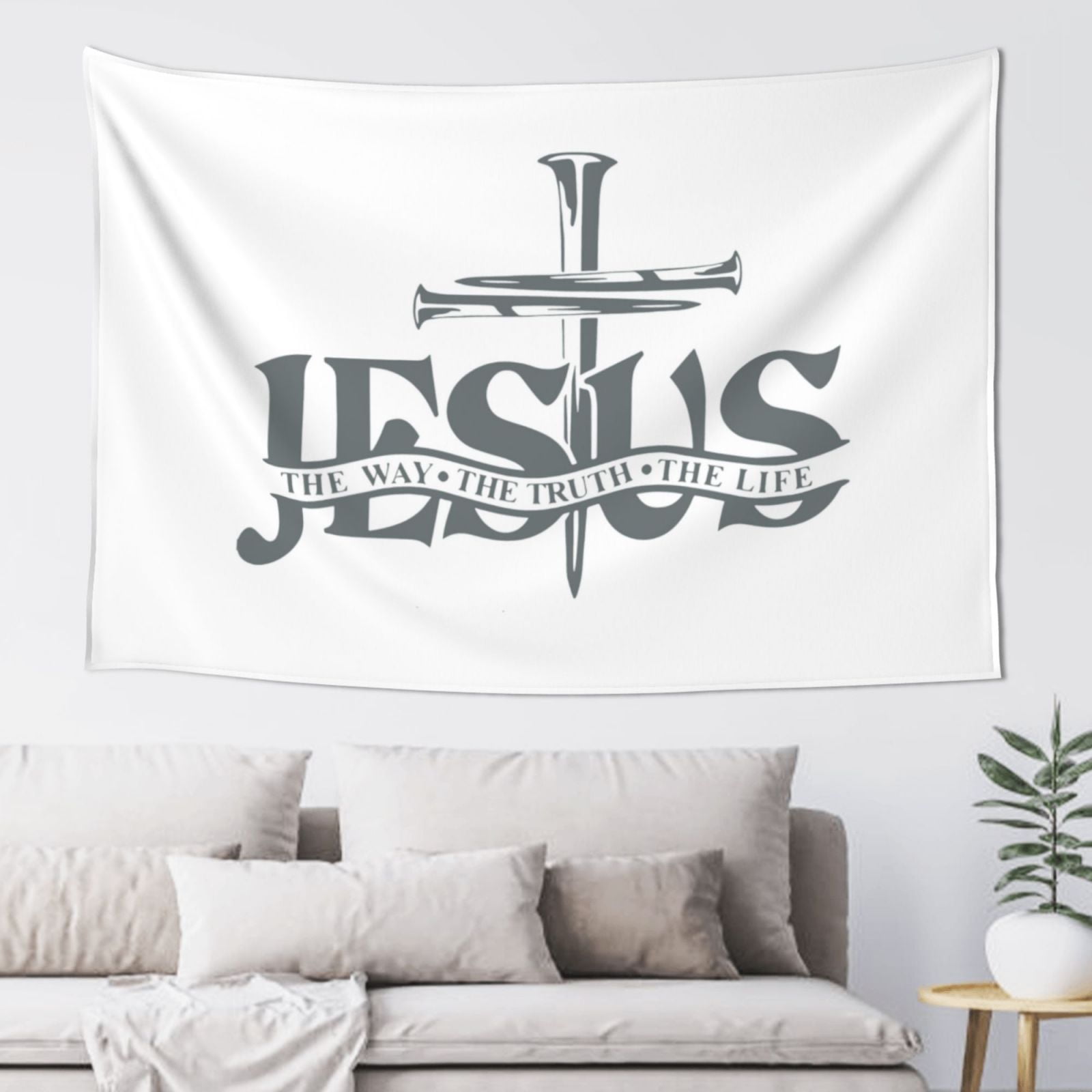 Jesus The Way, Truth, Life Tapestry 60"X40" Interesting Commemorative ...