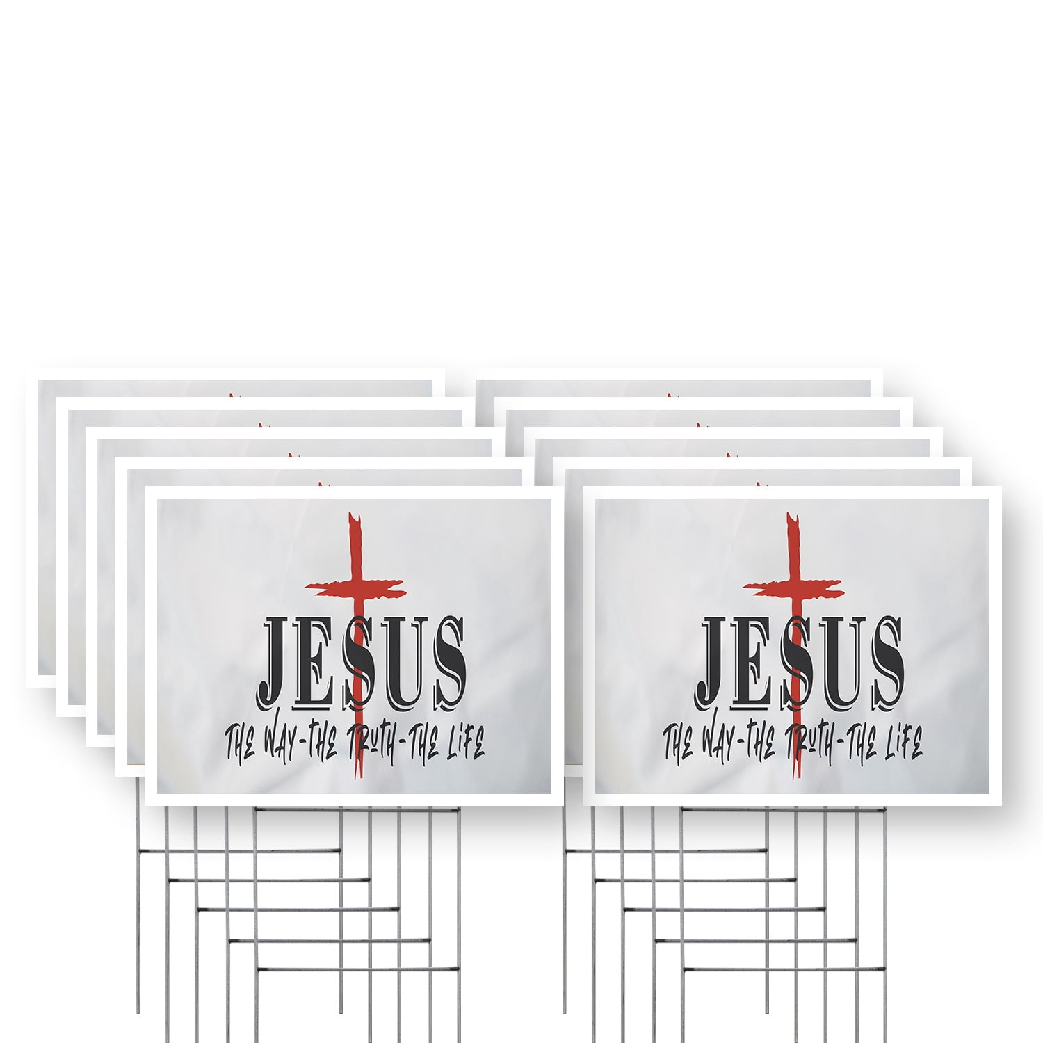 Jesus the Way the Truth the Life Yard Sign 10 Pack of 18 Inch x 24 Inch ...