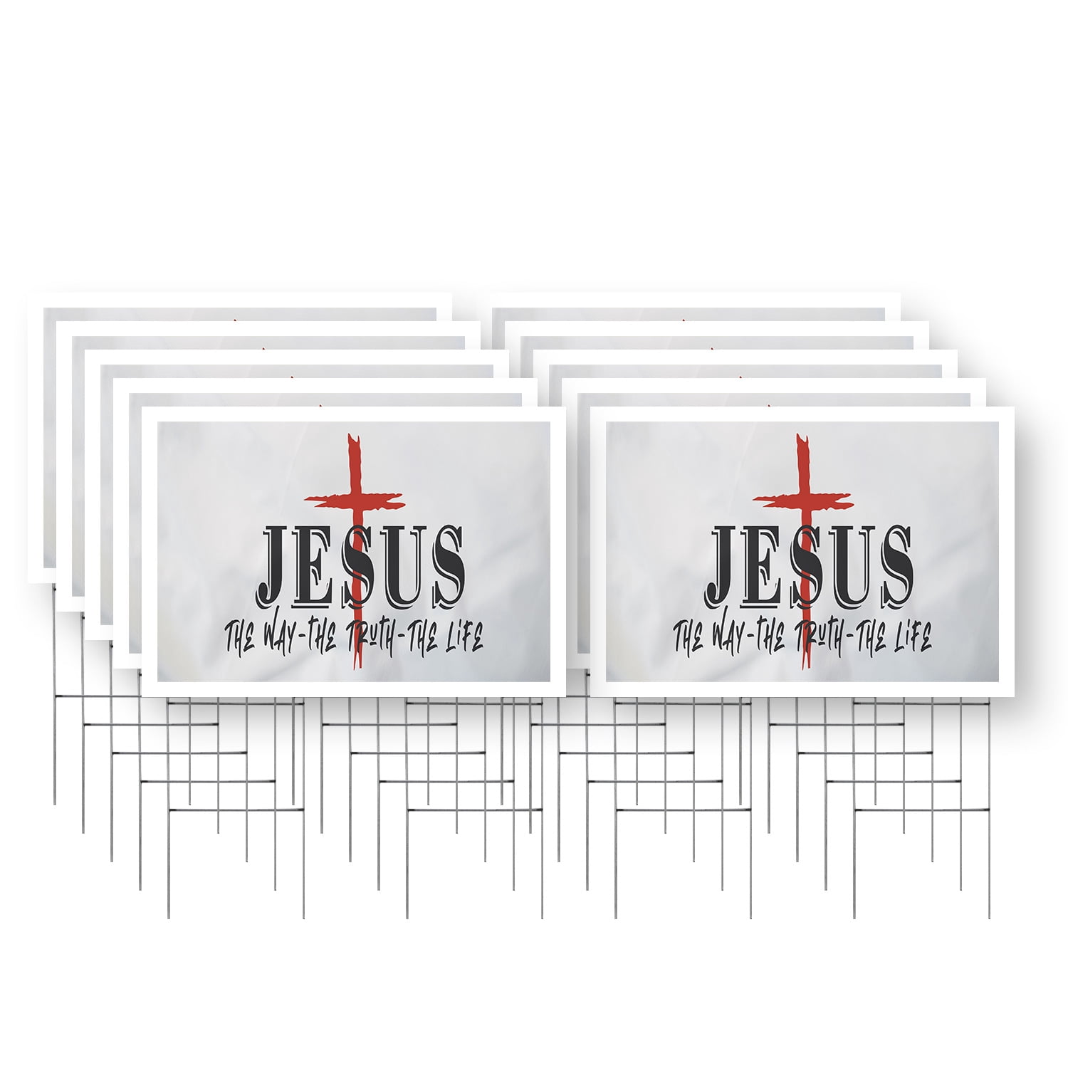 Jesus the Way the Truth the Life Yard Sign 10 Pack of 24 Inch x 36 Inch ...