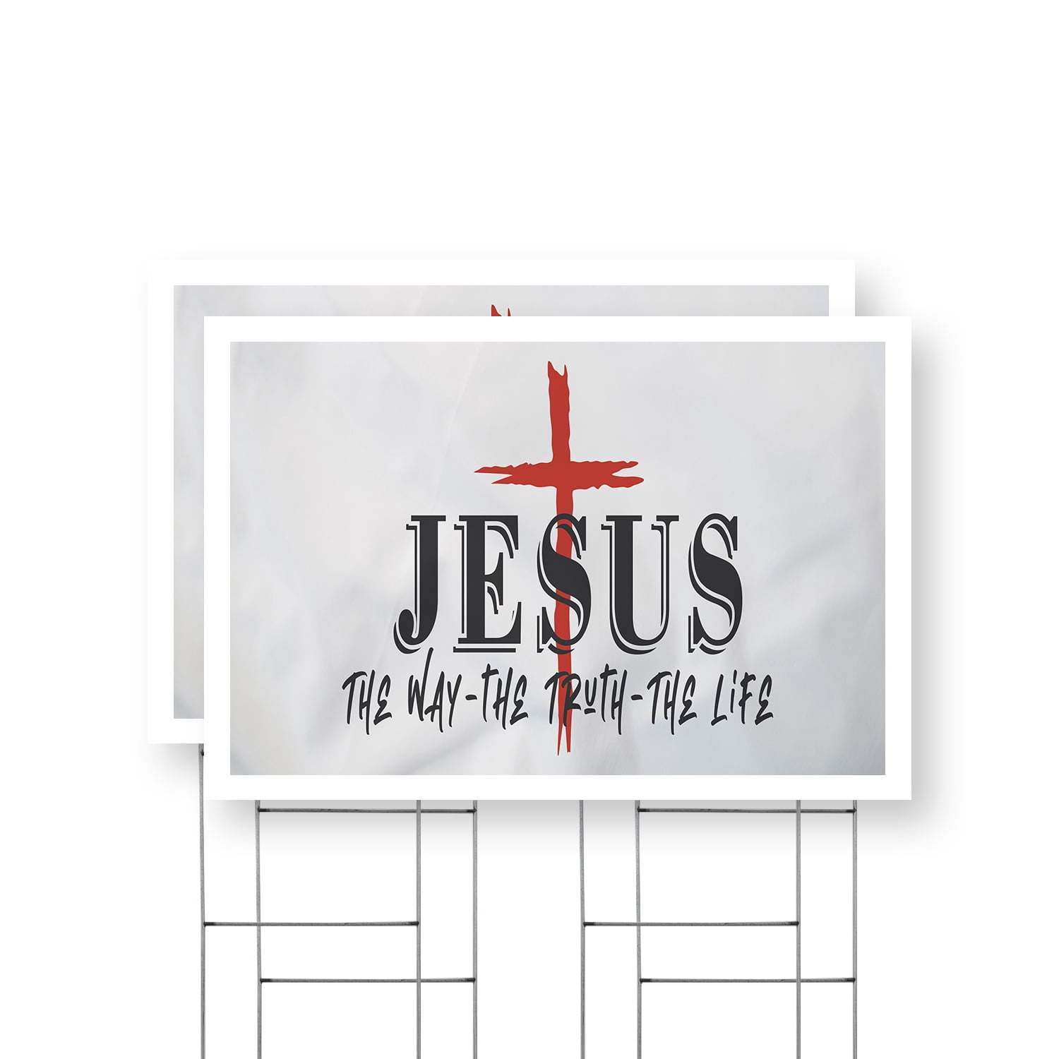 Jesus the Way the Truth the Life Yard Sign 2 Pack of 24 Inch x 36 Inch ...