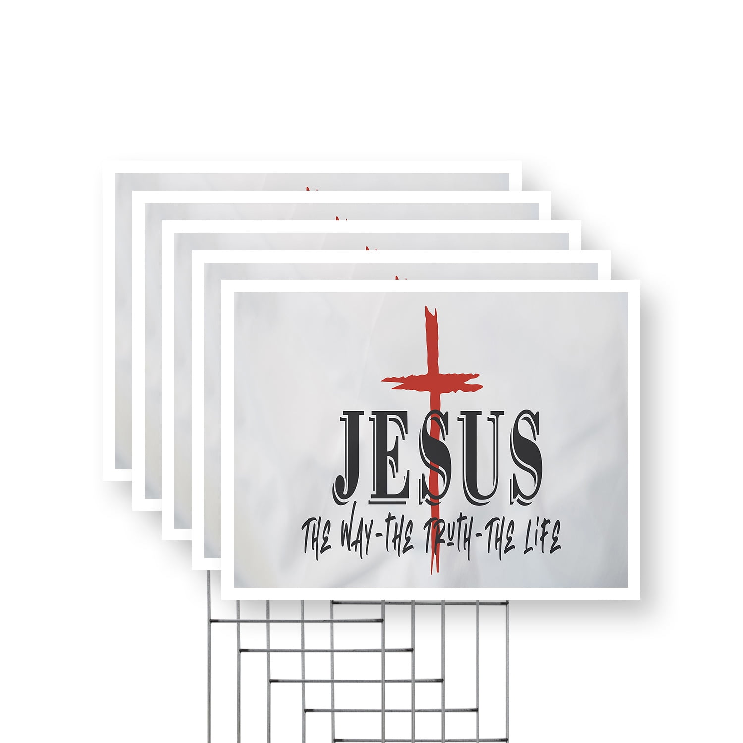 Jesus the Way the Truth the Life Yard Sign 5 Pack of 12 Inch x 16 Inch ...