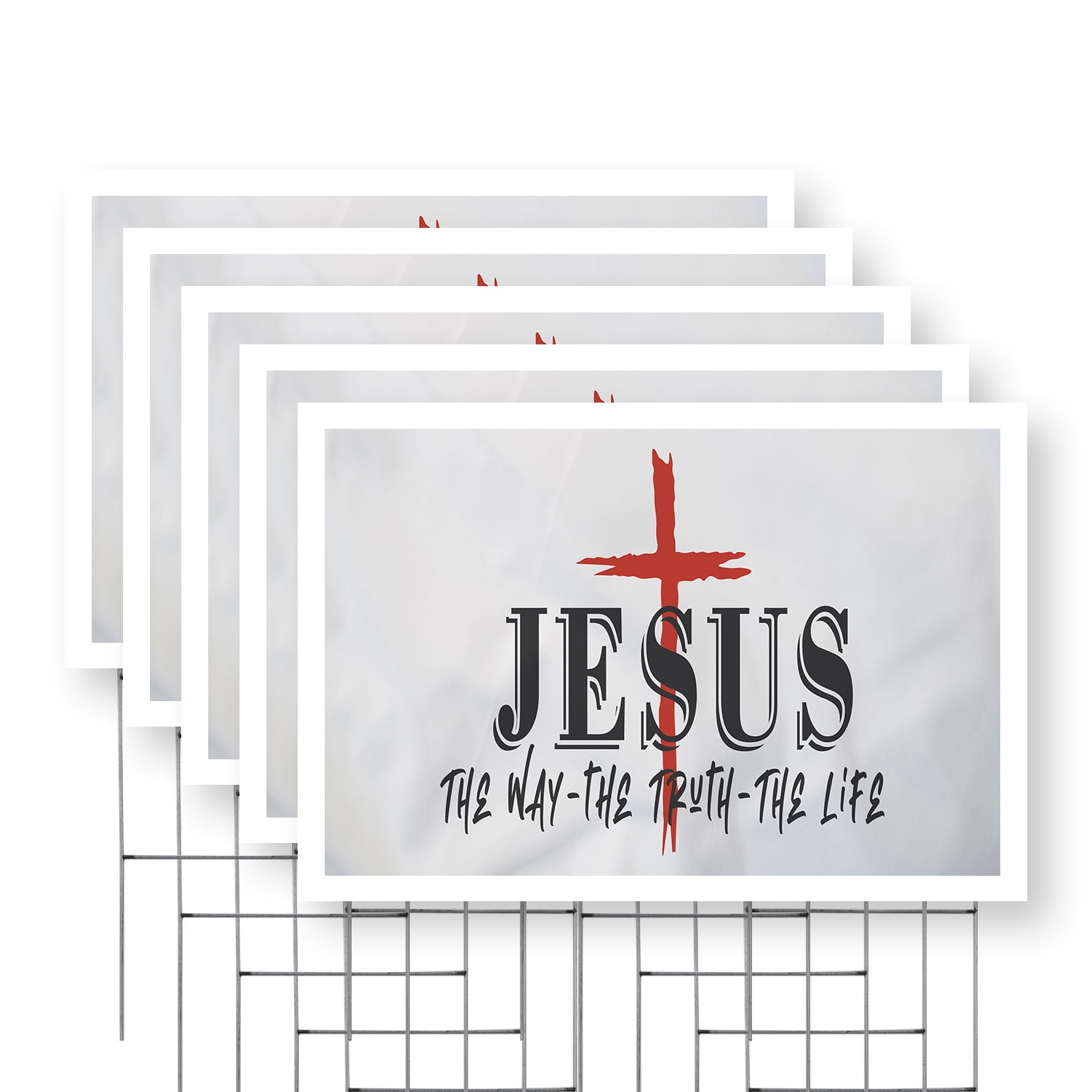 Jesus the Way the Truth the Life Yard Sign 5 Pack of 24 Inch x 36 Inch ...