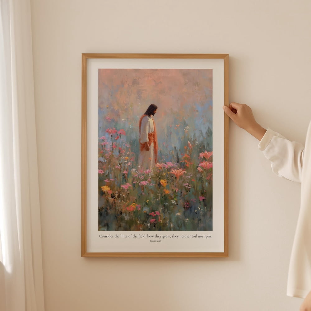 Jesus Wildflower verse Poster- Modern Christian Bible Wall Art catholic ...