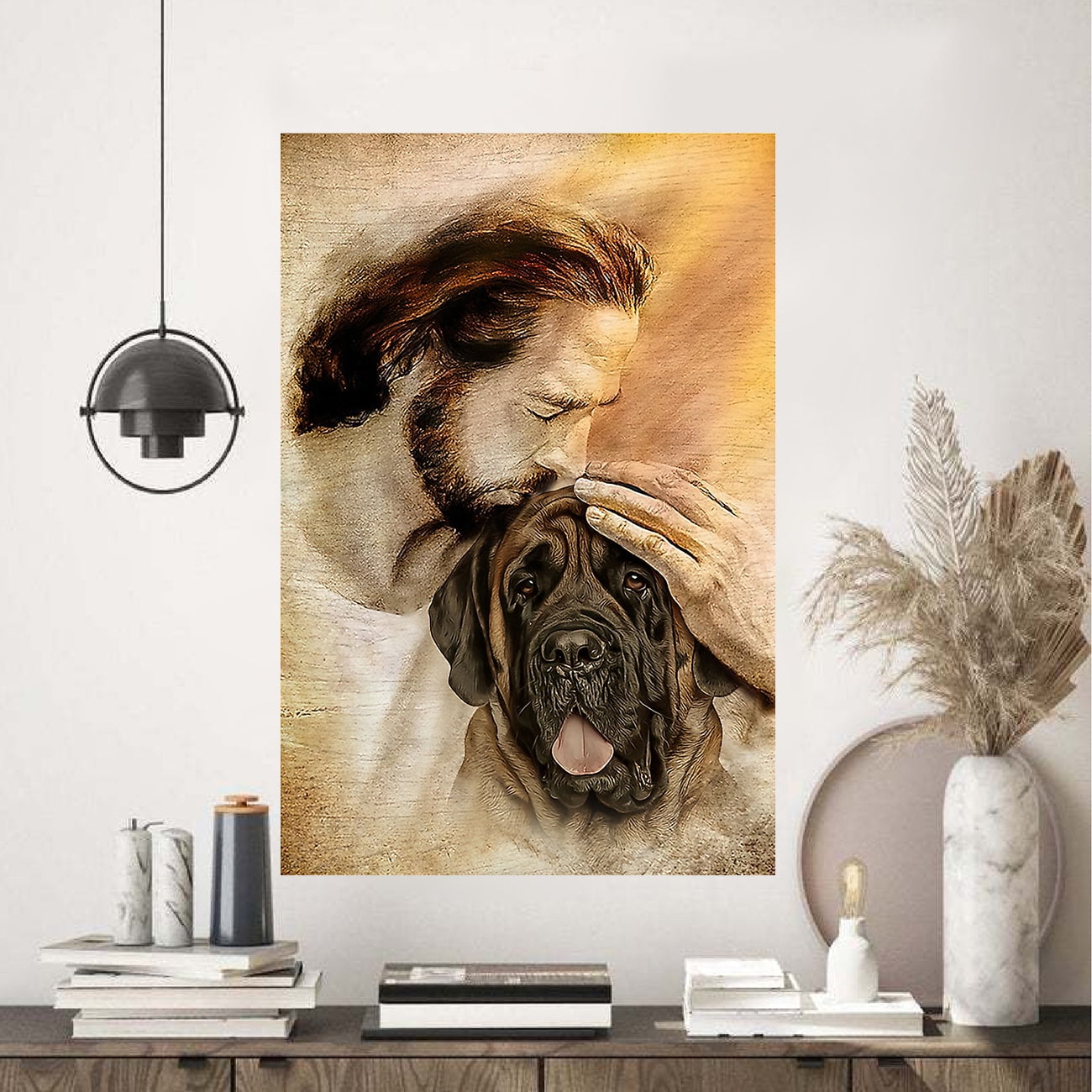 Jesus With English Mastiff Dog Poster Jesus Poster 16 x 24 Inch Poster ...