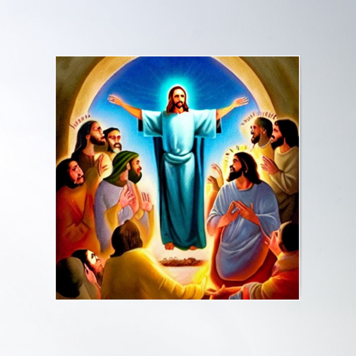Jesus With His Beloved People Poster Wall Art, Modern Wall Decor For ...