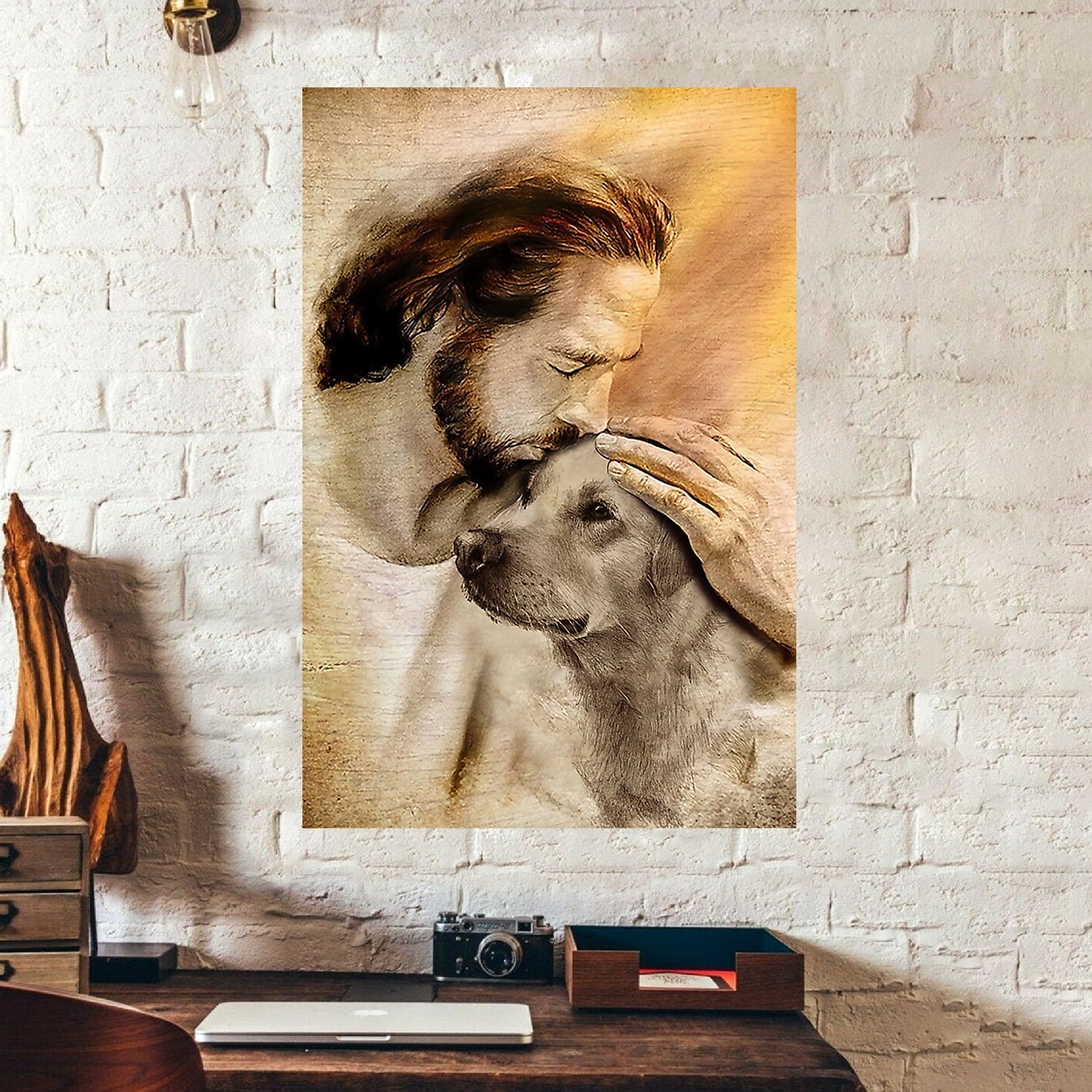 Jesus With Lovely Labrador Dog Poster (2) Jesus Poster 24 x 36 Inch ...
