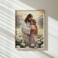 Jesus With Woman In Flower Field Christian Love Art Gentle Embrace ...