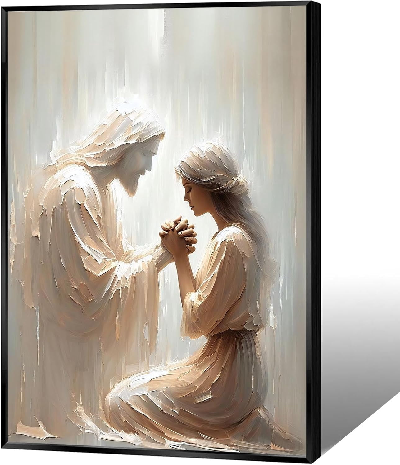 Jesus and Woman Prayer Poster Christian Jesus Wall Art Jesus Painting ...