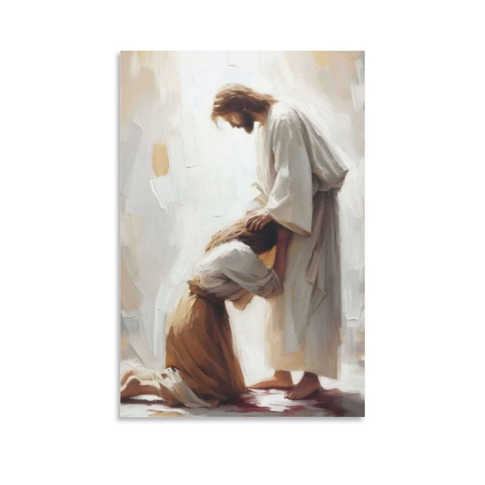 Jesus And Woman Wall Art Decor Savior Jesus Healing Bleeding Woman ...