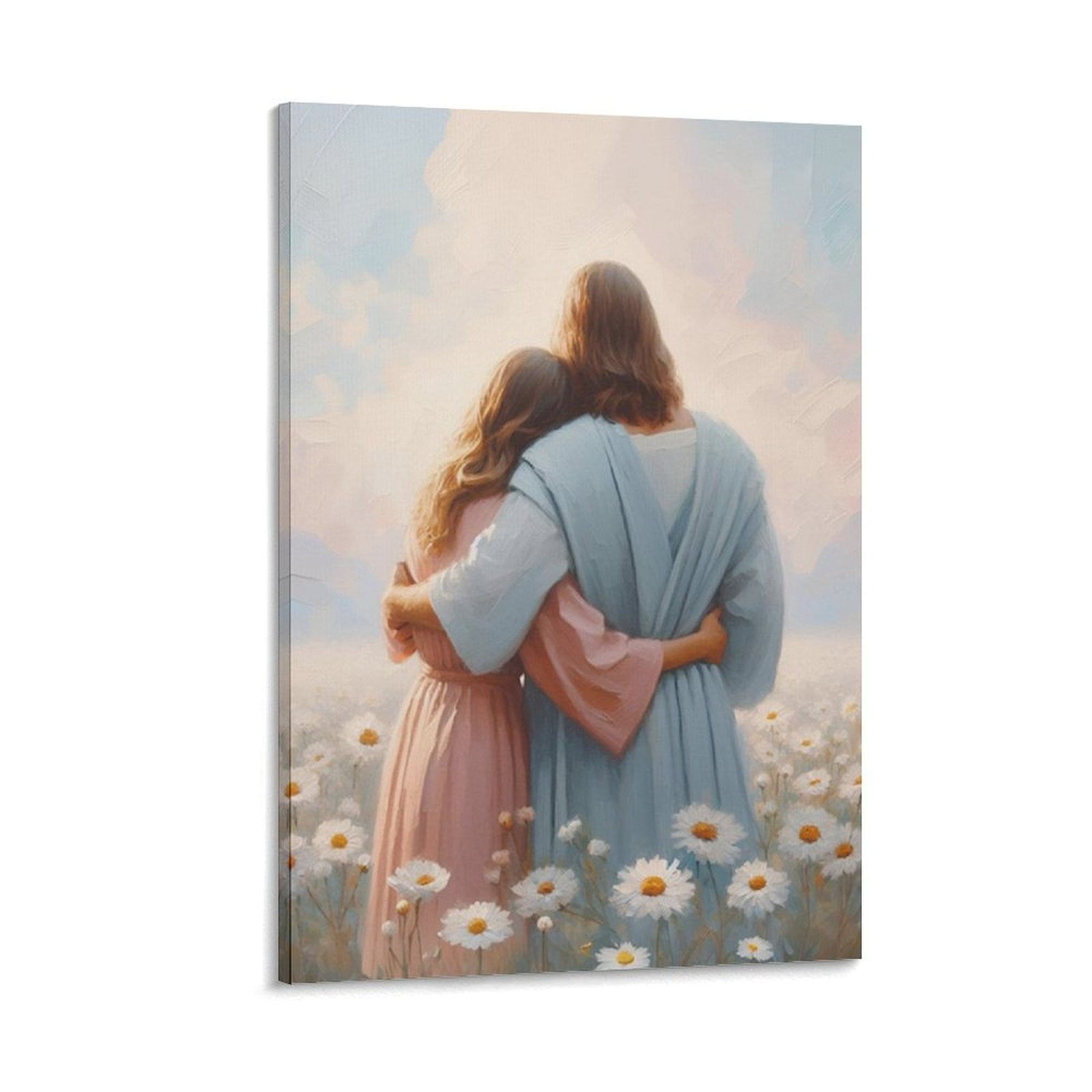 Jesus And Woman Wall Art - Jesus Hugging Woman Painting - Bible Canvas ...