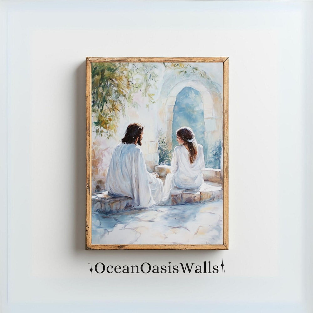 Jesus And Woman At The Well Painting, Samaritan Woman New Testament ...