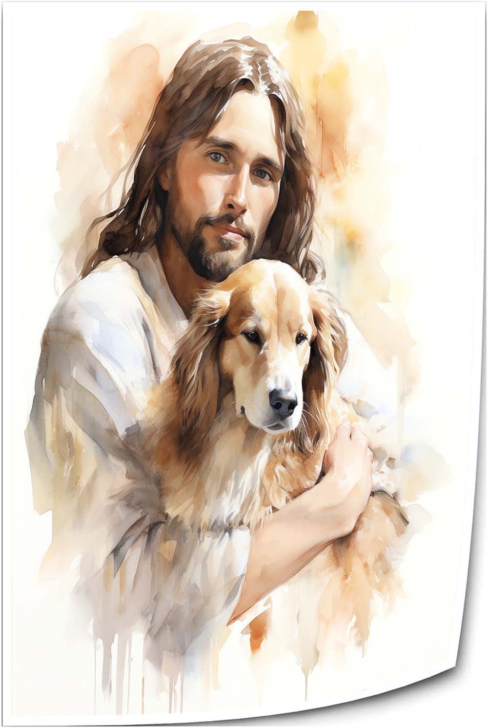 Jesus and Dog Wall Art God Jesus Christ Poster for Dog Lover Poster ...