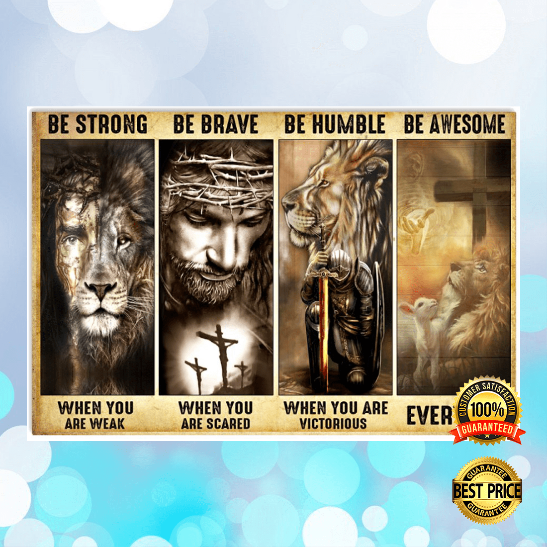 Jesus and lion be strong when you are weak be brave when you are scare ...