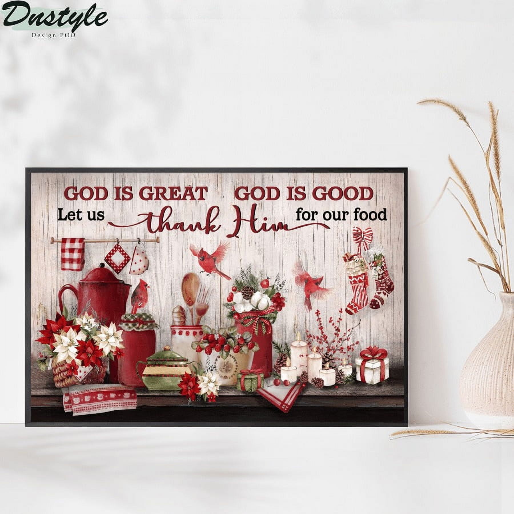 Jesus god is great god is good let us thank him for our food canvas - Dnstyles 24 x 36 Inch ...