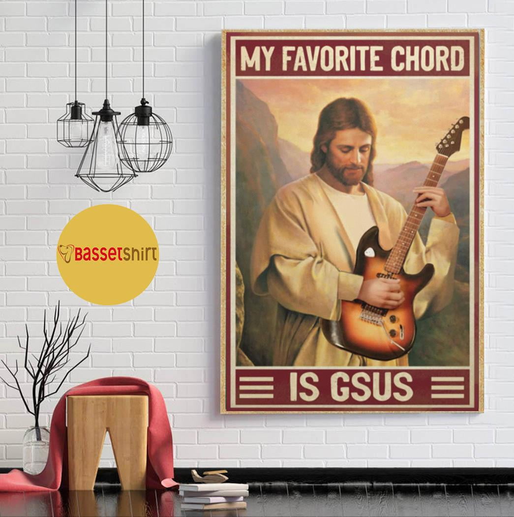 Jesus guitarist my favorite chord is gsus print 16 x 24 Inch Poster ...