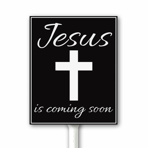 Jesus is Coming Soon Metal Sign With Stake, Religious Family Gift ...