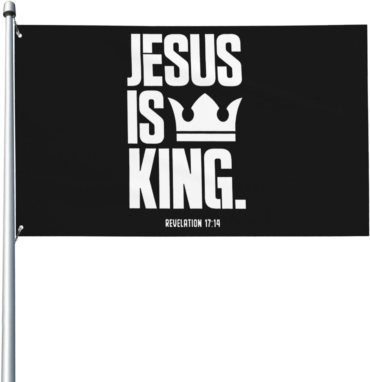 Jesus is King Christian Bible Scripture Quote Flag For Indoor Home ...