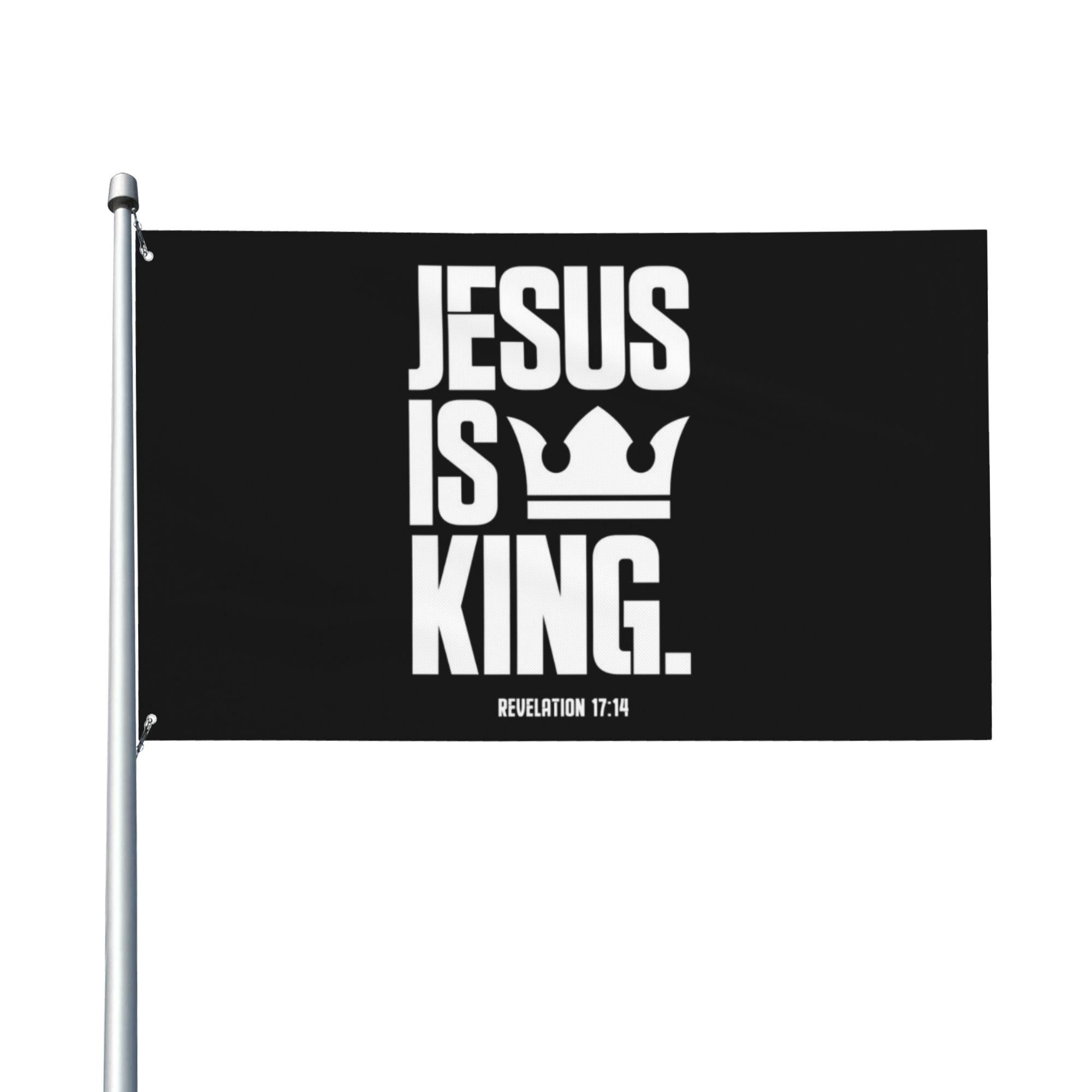 Jesus is King Christian Flag Built For Outdoor Use America Banner Flags ...