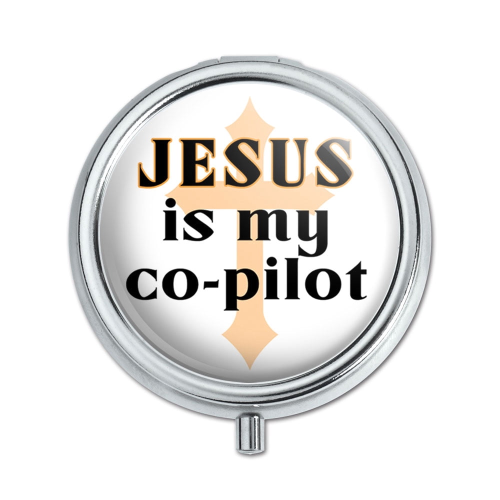 Jesus is My Co-pilot Christian Cross Pill Box - Walmart.com