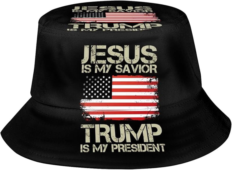 Jesus is My Savior Trump is My President Bucket Hat Foldable Fisherman ...