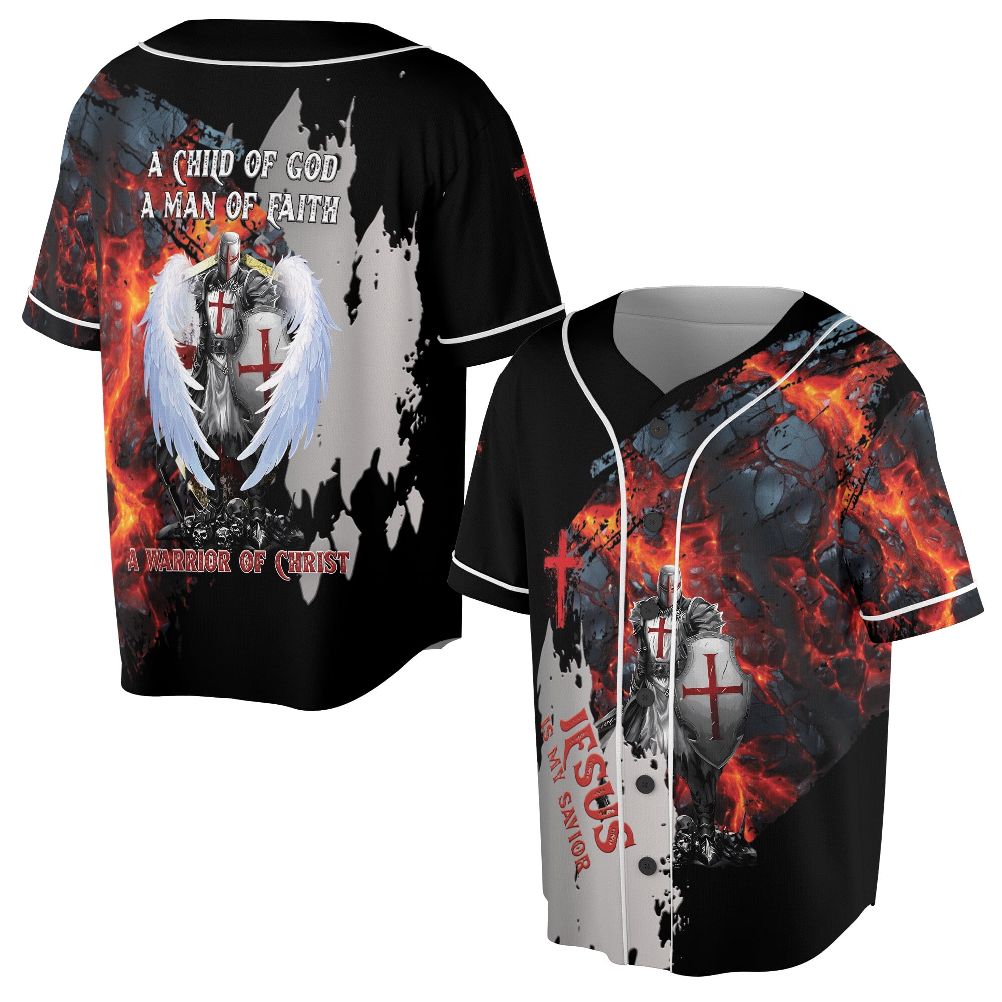 Jesus is My Savior Warrior Of Christ Baseball Jersey S-5XL - Walmart.com