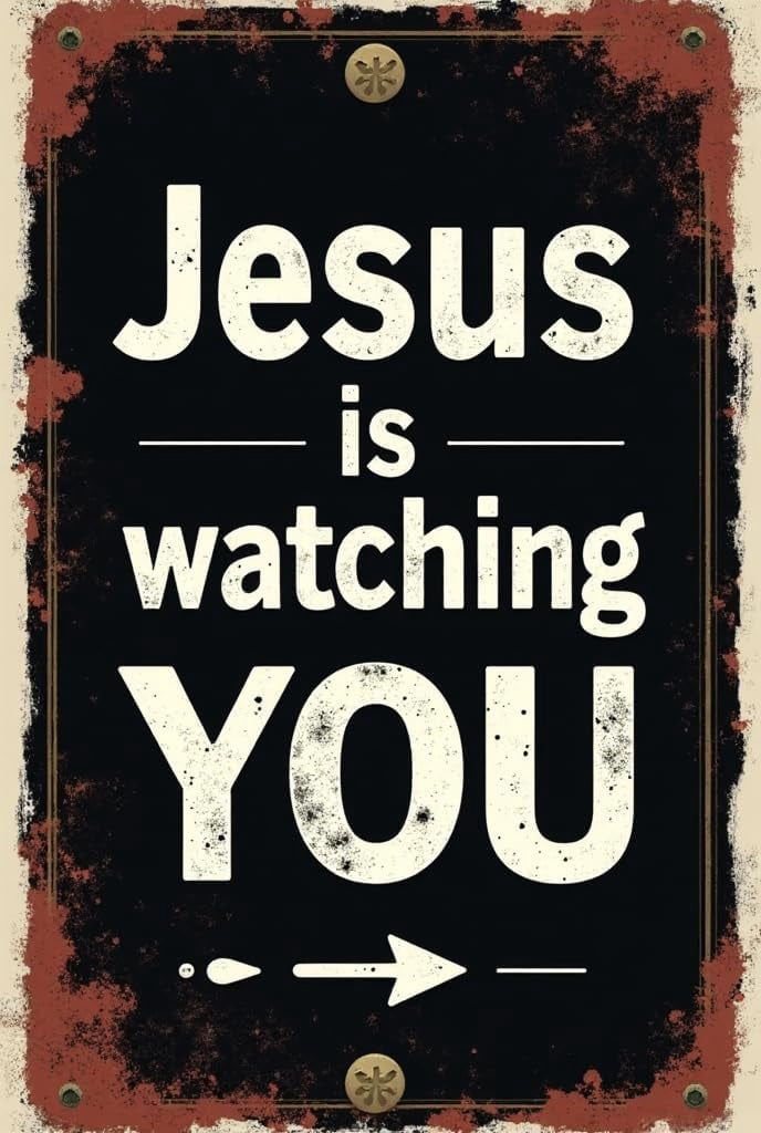 Jesus is Watching You Tin Sign 8x12 Inch Aluminum Metal Wall Decor ...