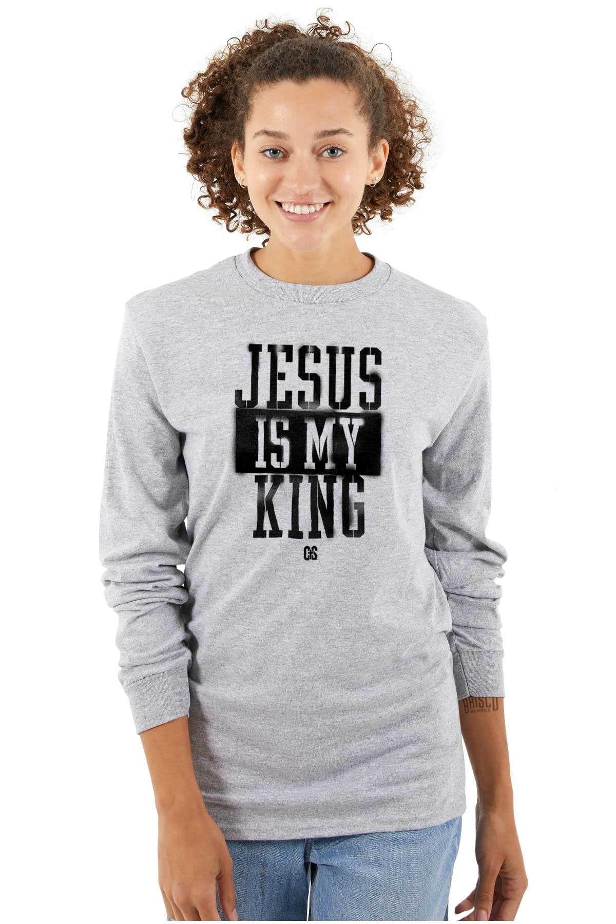 Jesus Is My King Christian Faith Long Sleeve Tshirt Men Women Brisco