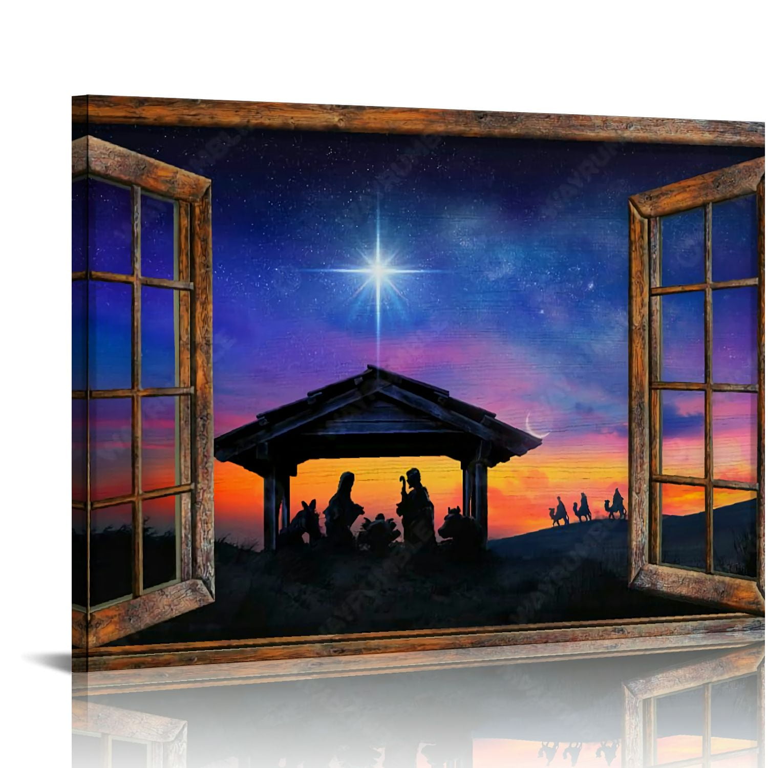 Jesus nativity wall art decor Christian wall art, Jesus nativity Canvas ...