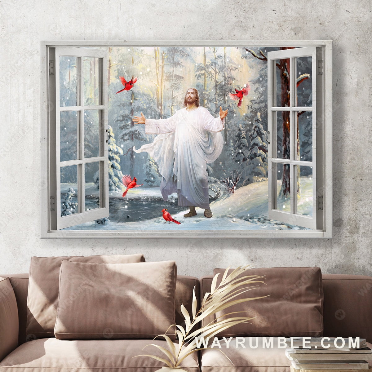 Jesus painting, Cardinal painting, Walking with Jesus, Into the winter ...