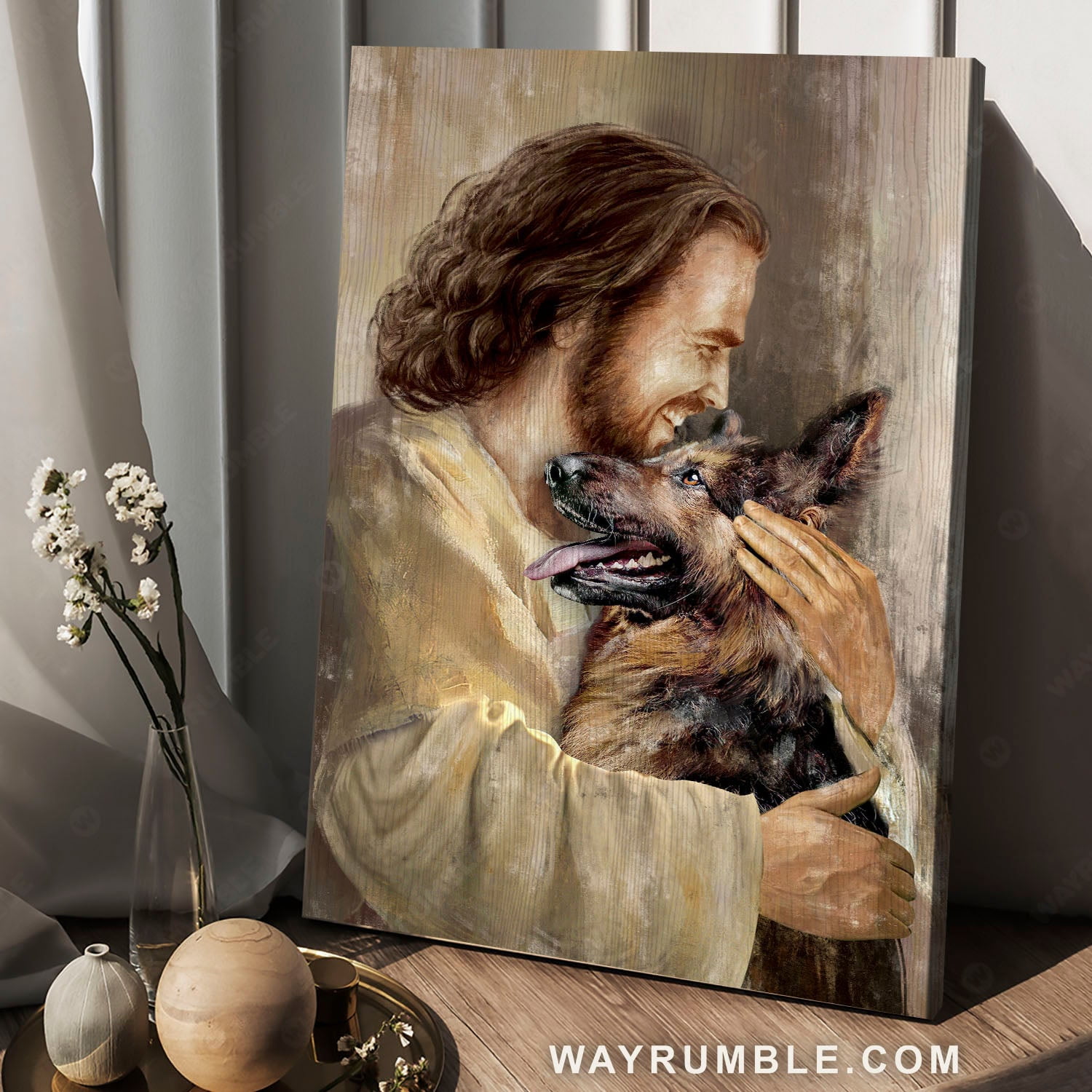 Jesus painting, The life of Jesus, German Shepherd dog - Jesus Portrait ...