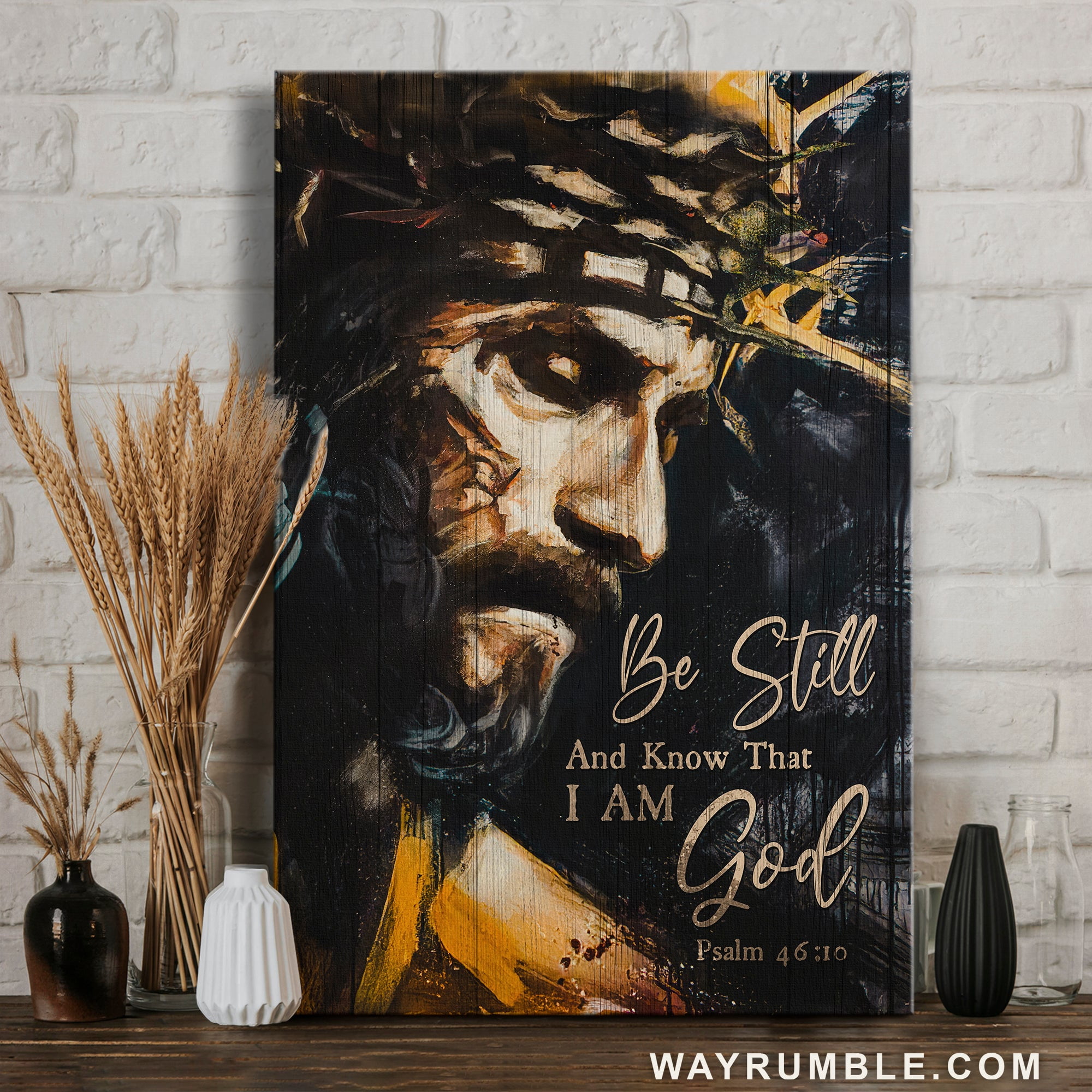 Jesus painting, Thorn crown, Jesus Portrait, Be still I am God - Jesus ...