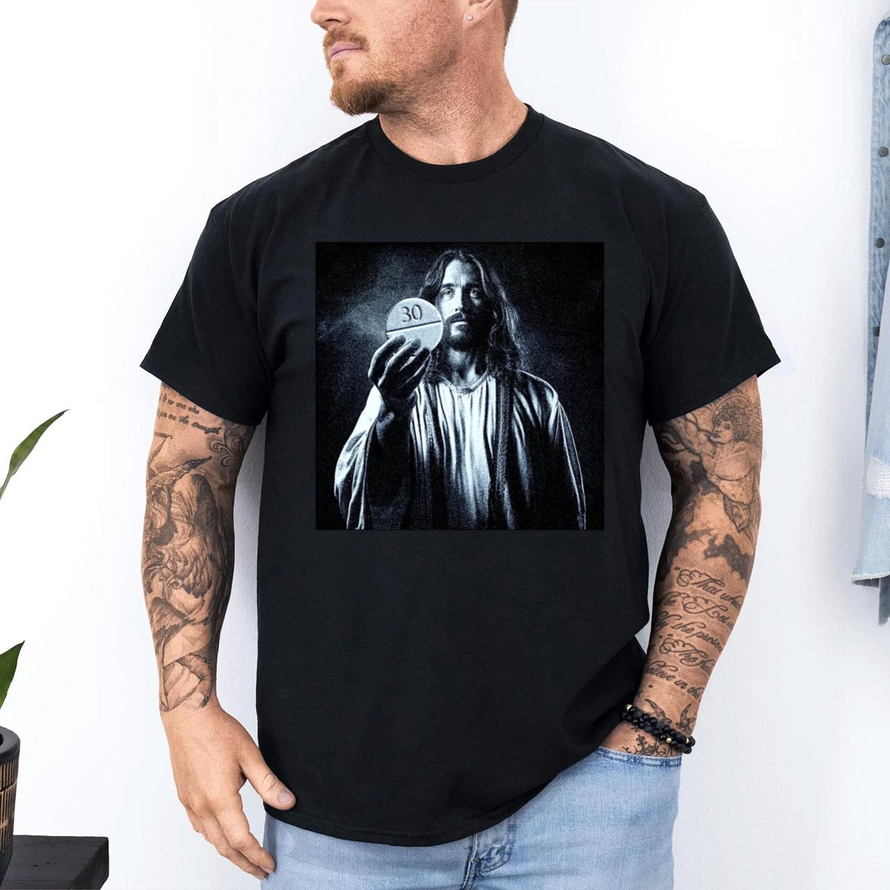 Jesus perc 30 meme heavyweight black tee shortsleeve shirt - Walmart.com