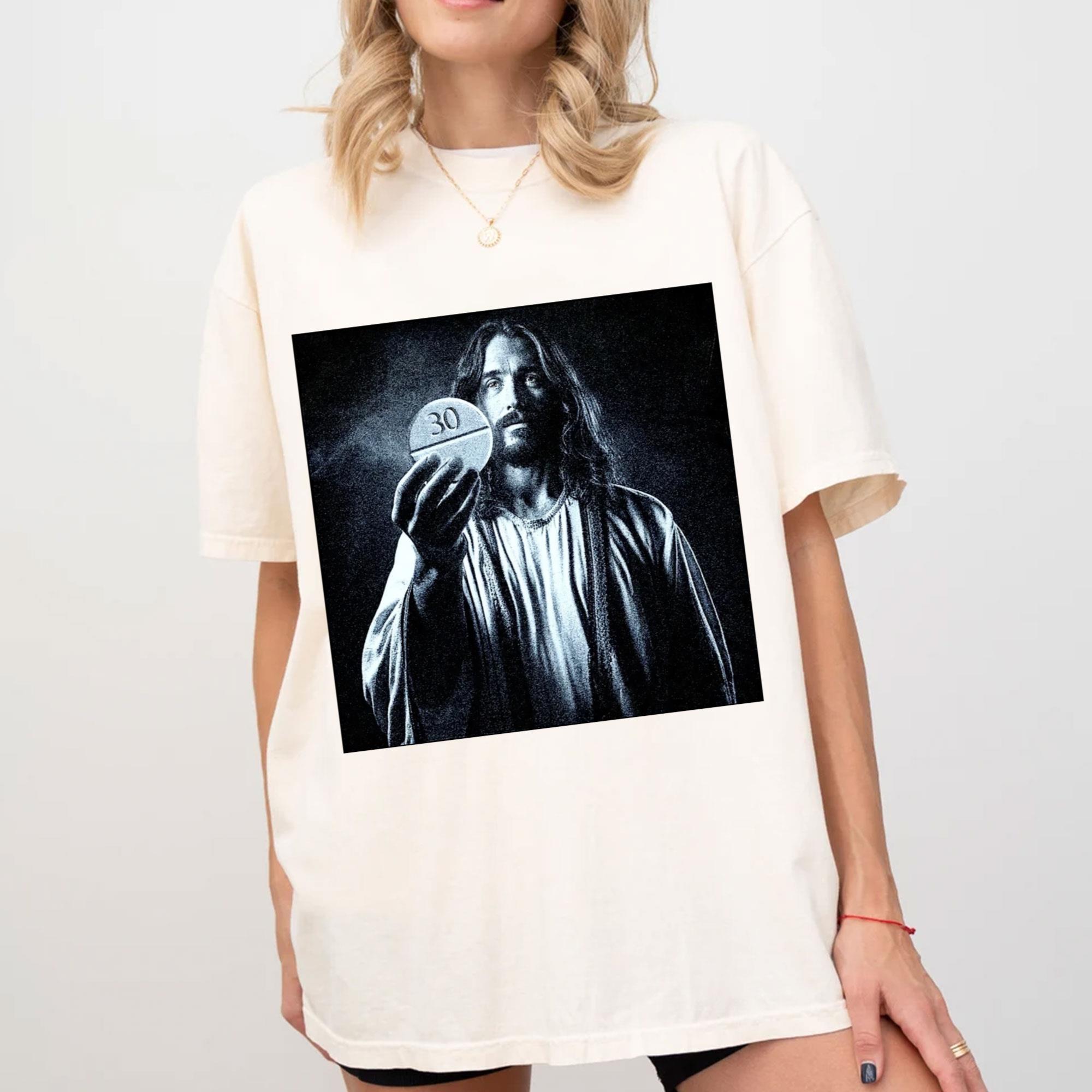 Jesus perc 30 meme heavyweight black tee shortsleeve shirt - Walmart.com