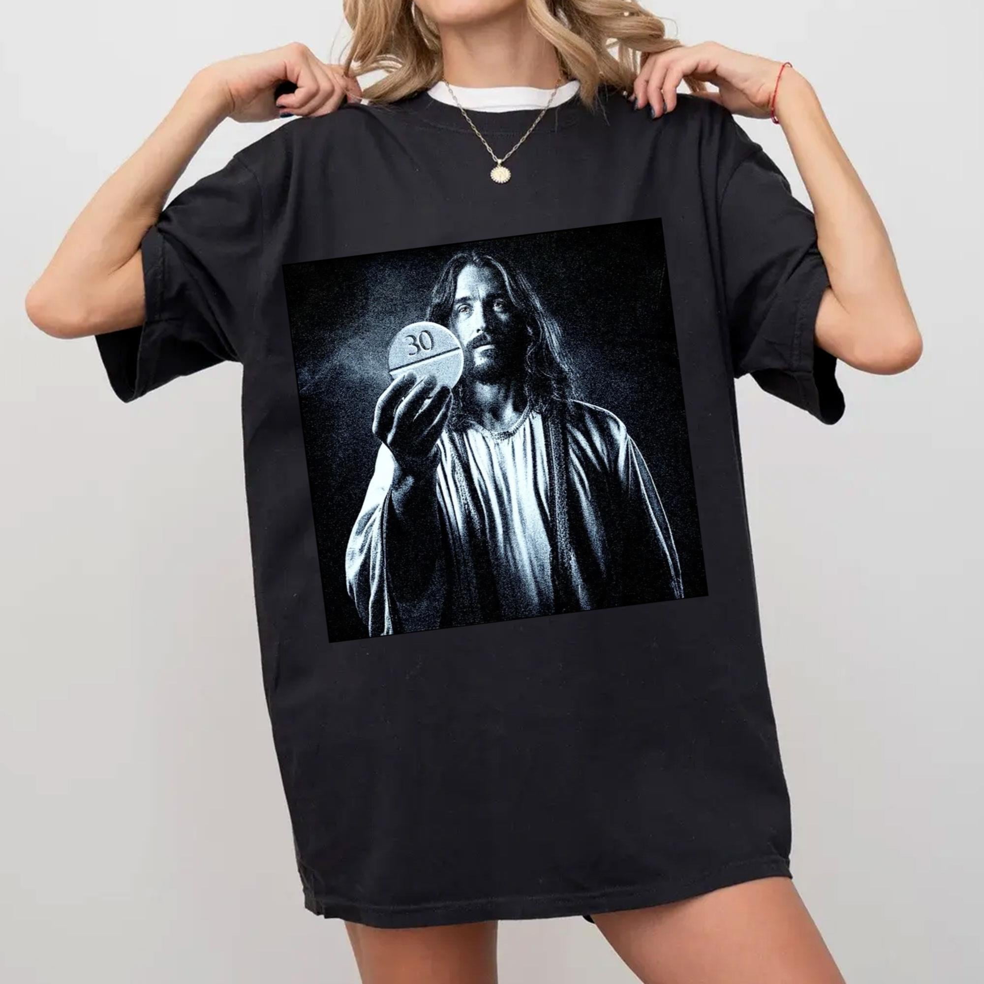 Jesus perc 30 meme heavyweight black tee shortsleeve shirt - Walmart.com