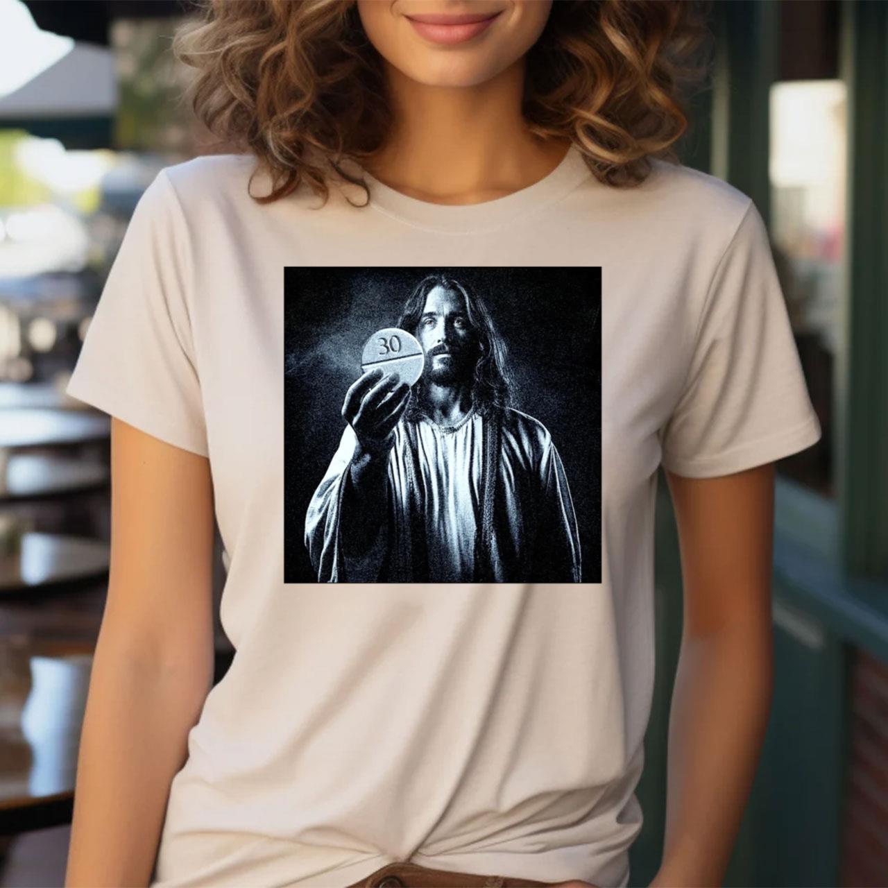 Jesus perc 30 meme heavyweight black tee shortsleeve shirt - Walmart.com
