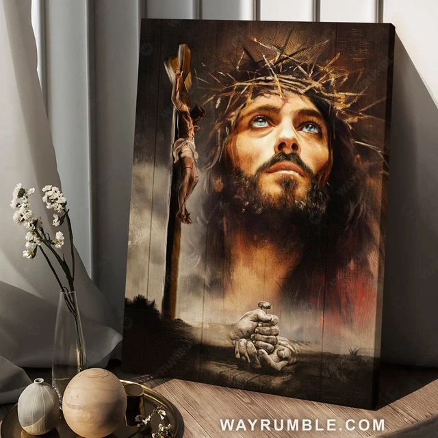 Jesus portrait, The life of Jesus, Take my hand, Wooden cross - Jesus ...