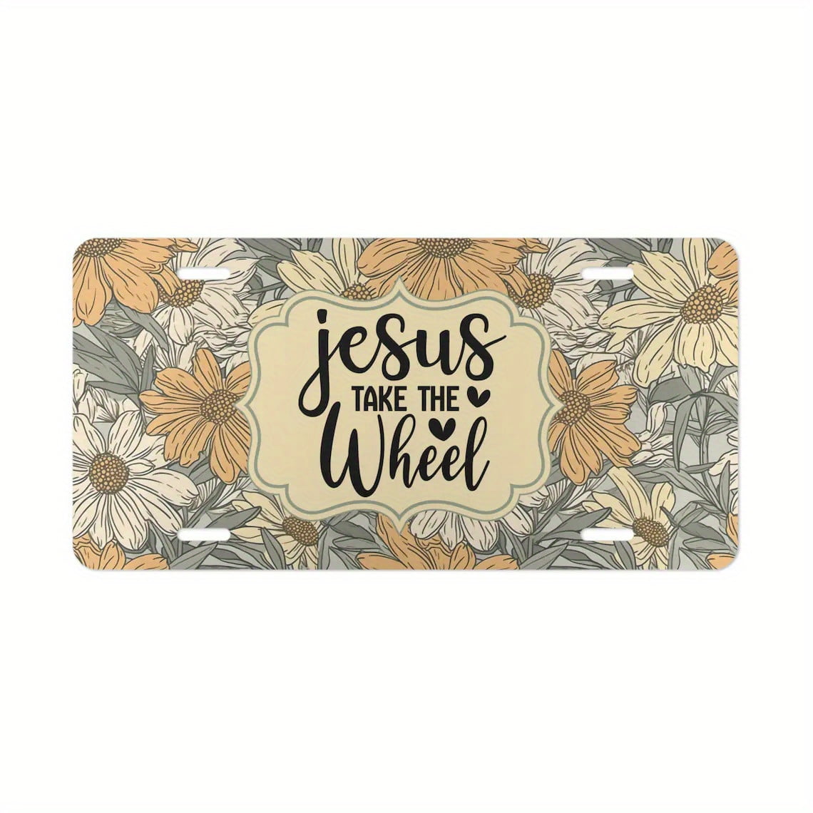 Jesus take the Wheel, Vanity Plate, Floral Vanity Plate, Christian ...