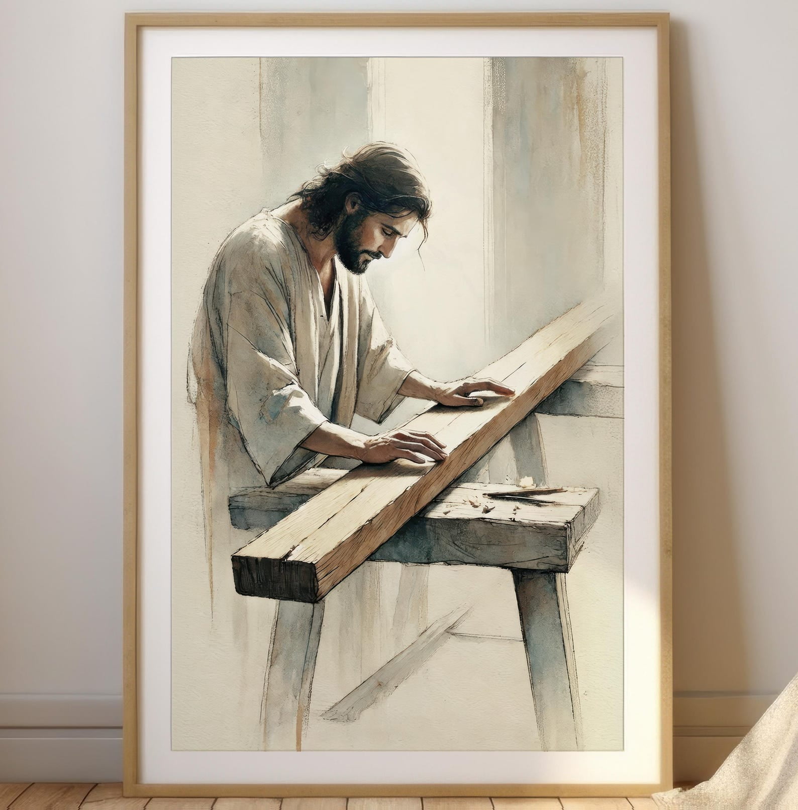 Jesus the Carpenter Print | Christian Wall Art | Biblical Home Decor ...