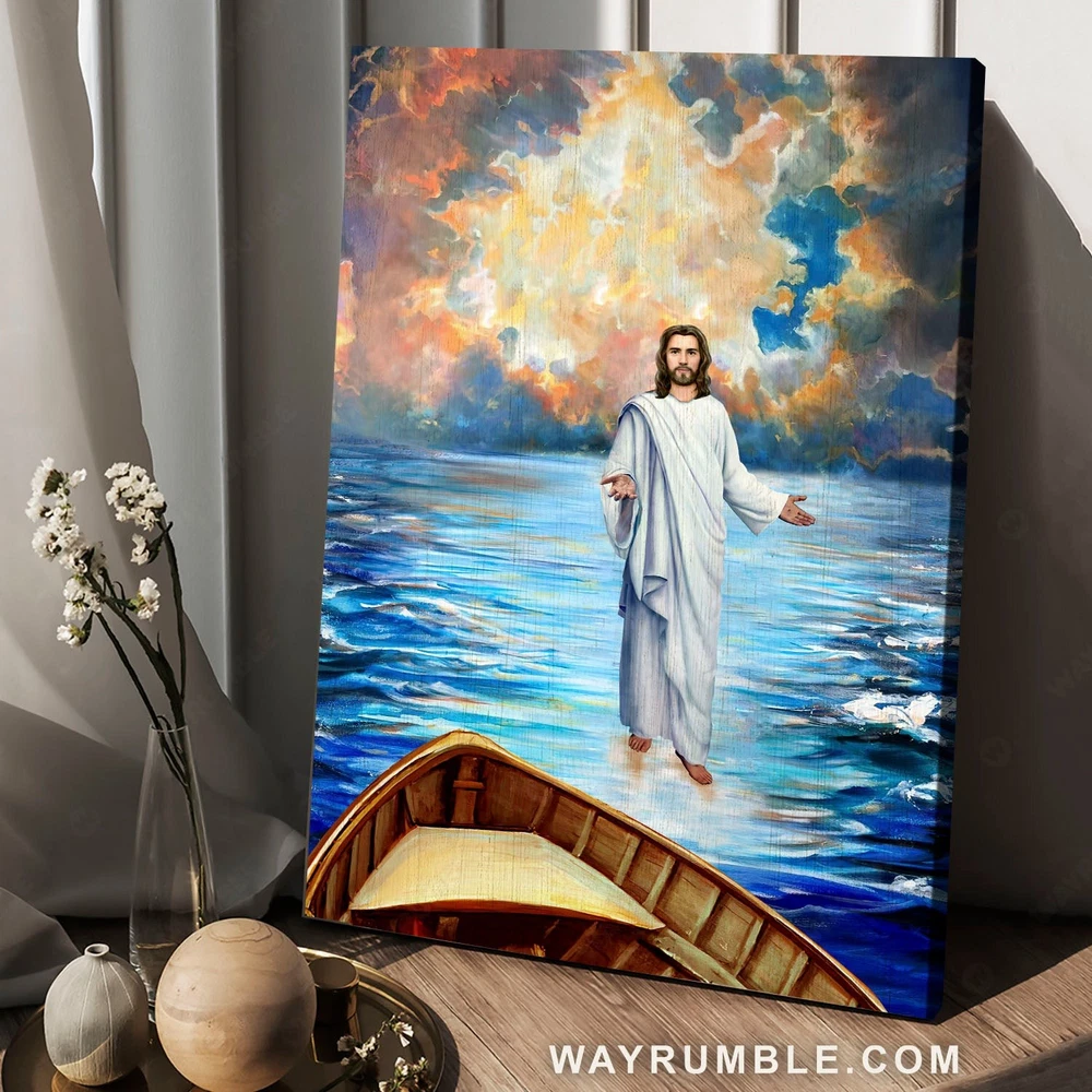 Kna Prints - Jesus Walks On Water, God Help Us, Blue Ocean, Sailing ...