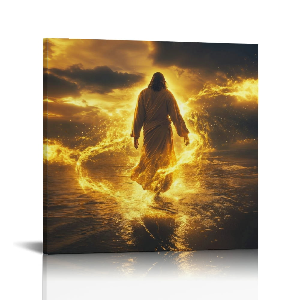 Jesus wall art decor Christian wall art, Jesus Walking on Water Canvas ...