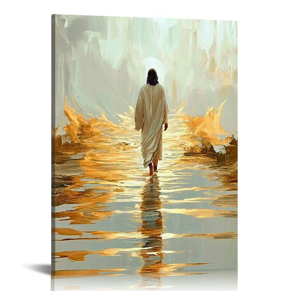 Jesus wall art decor Christian wall art, Jesus Walking on Water Canvas ...