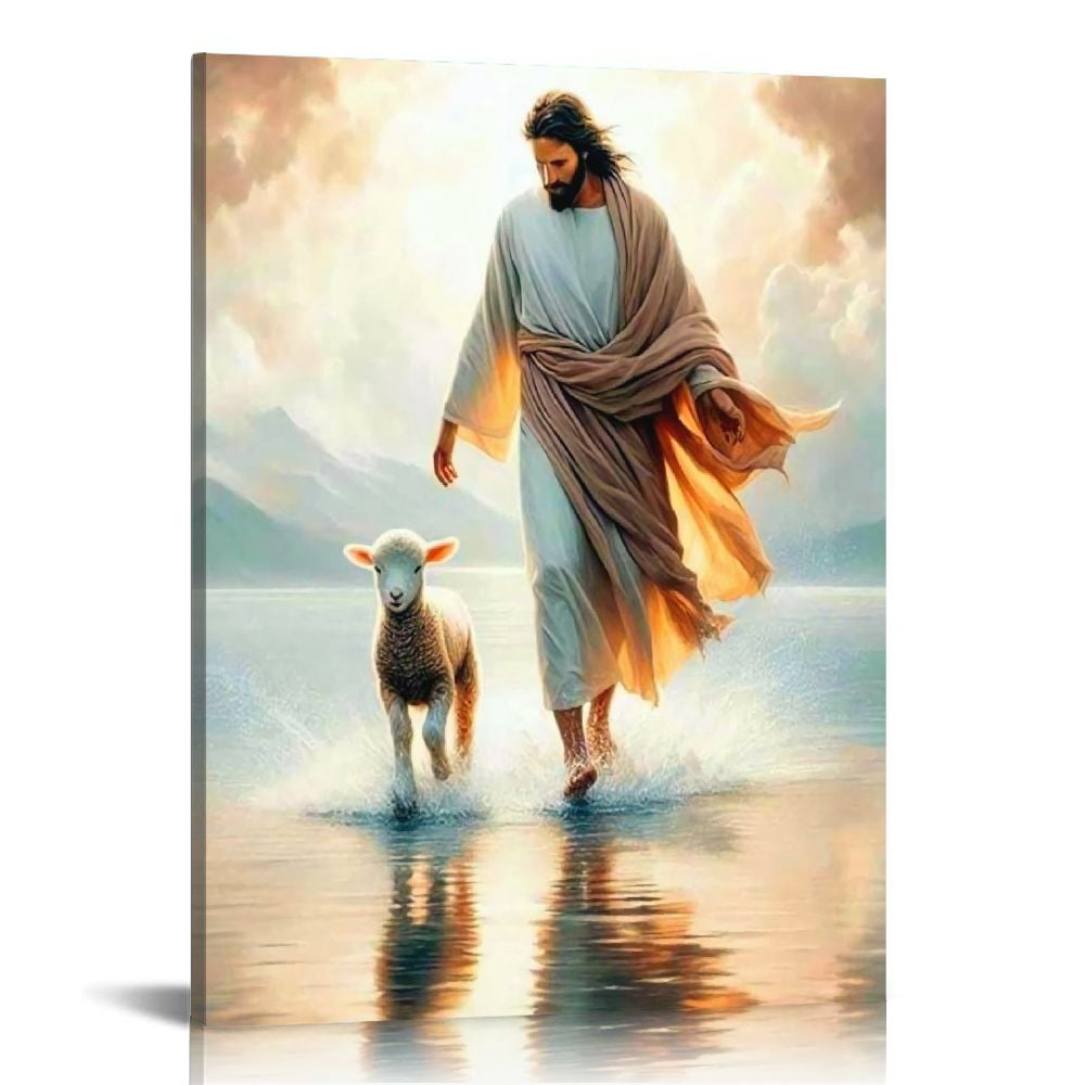 Jesus wall art decor Christian wall art, Jesus Walking on Water Canvas ...