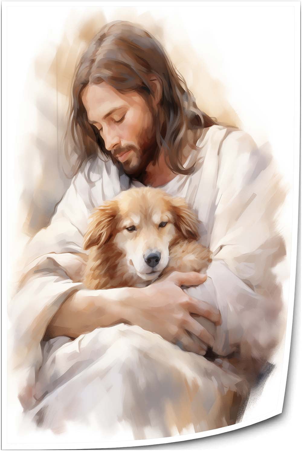 Jesus with Dog Canvas Wall Artwork Giclee Art Decoration Paintings for ...
