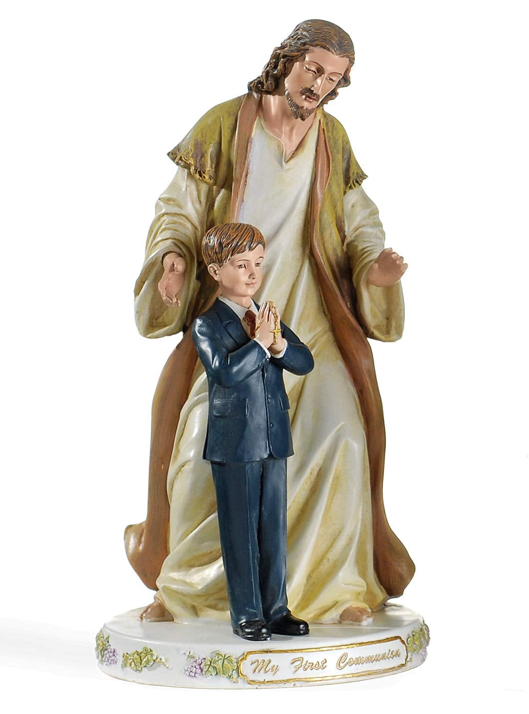 Free Shipping! Jesus with Praying Boy My First Communion 9.5 Inch Resin ...